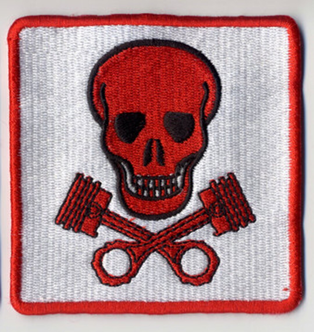 Skull Patch With Piston Crossbones: Plain or Old English d Great Biker ...
