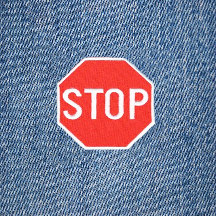 Cool STOP Sign Embroidered Patch 8cm Applique - Etsy UK
