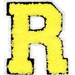 Large Chenille Yellow Letter r Patch 11.5cm Ruby Rob Robert Ricky Randy ...