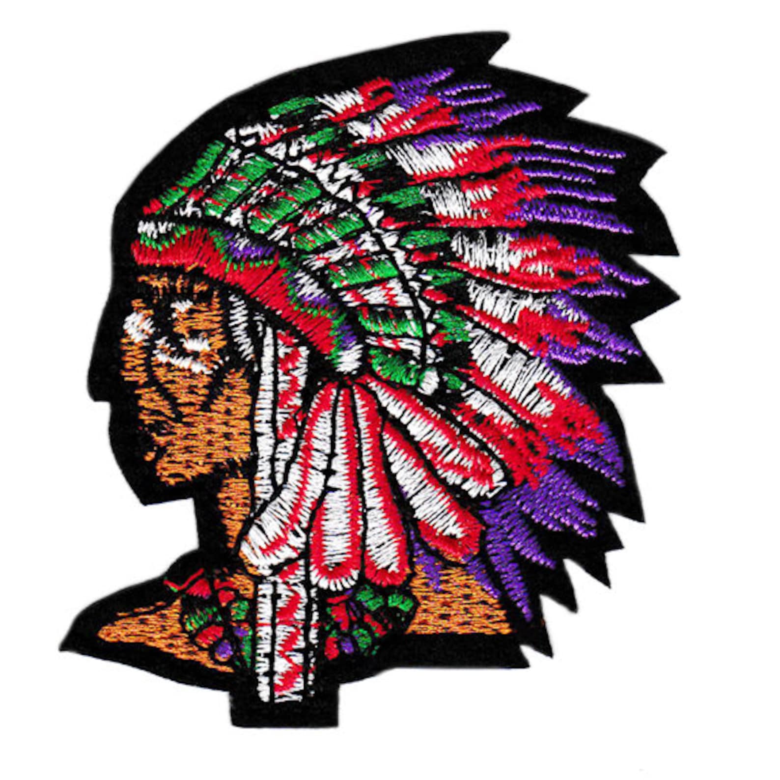 Cool Large Indian Head Patch 8cm Applique - Etsy