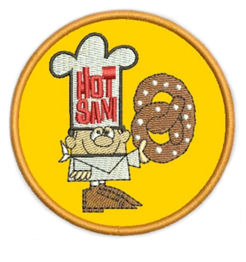 Detroit Michigan Defunct Hot Sam Pretzel 70's Vintage Style Patch Badge ...