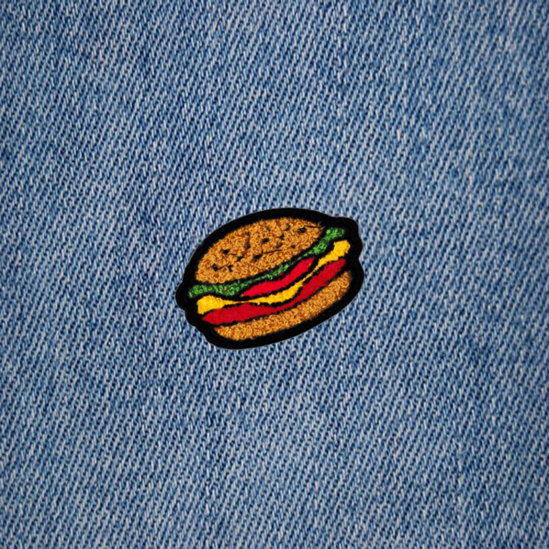 Cute Style Chenille Hamburger Patch 7cm Applique - Etsy