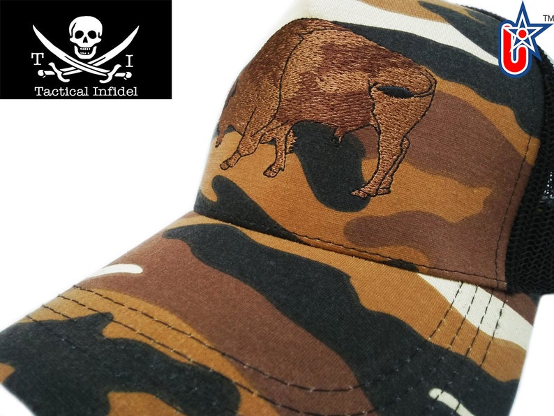 Tactical Infidel American Bison Brown Desert Camo Trucker Hat | Etsy