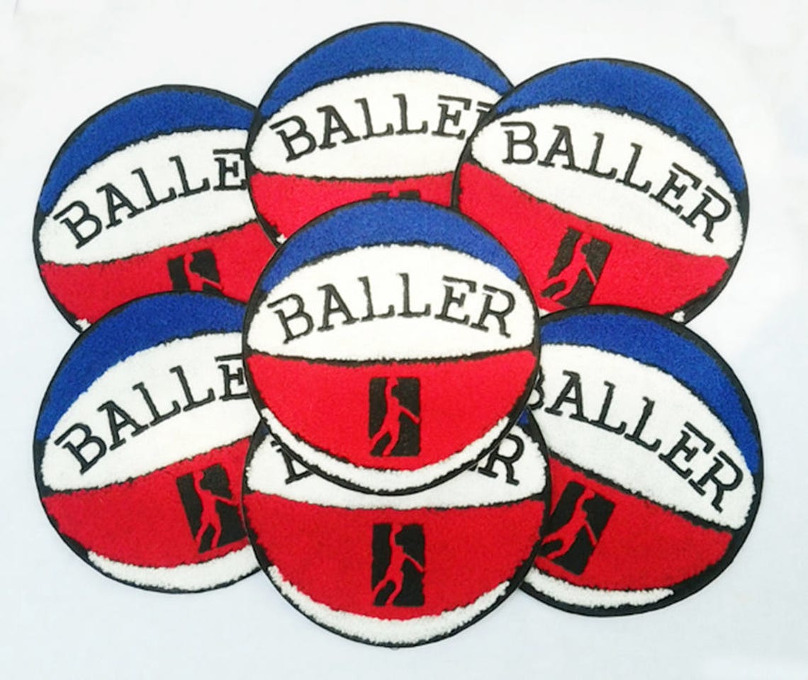 XL Extra Large Vintage Style Chenille Basketball Baller Patch - Etsy