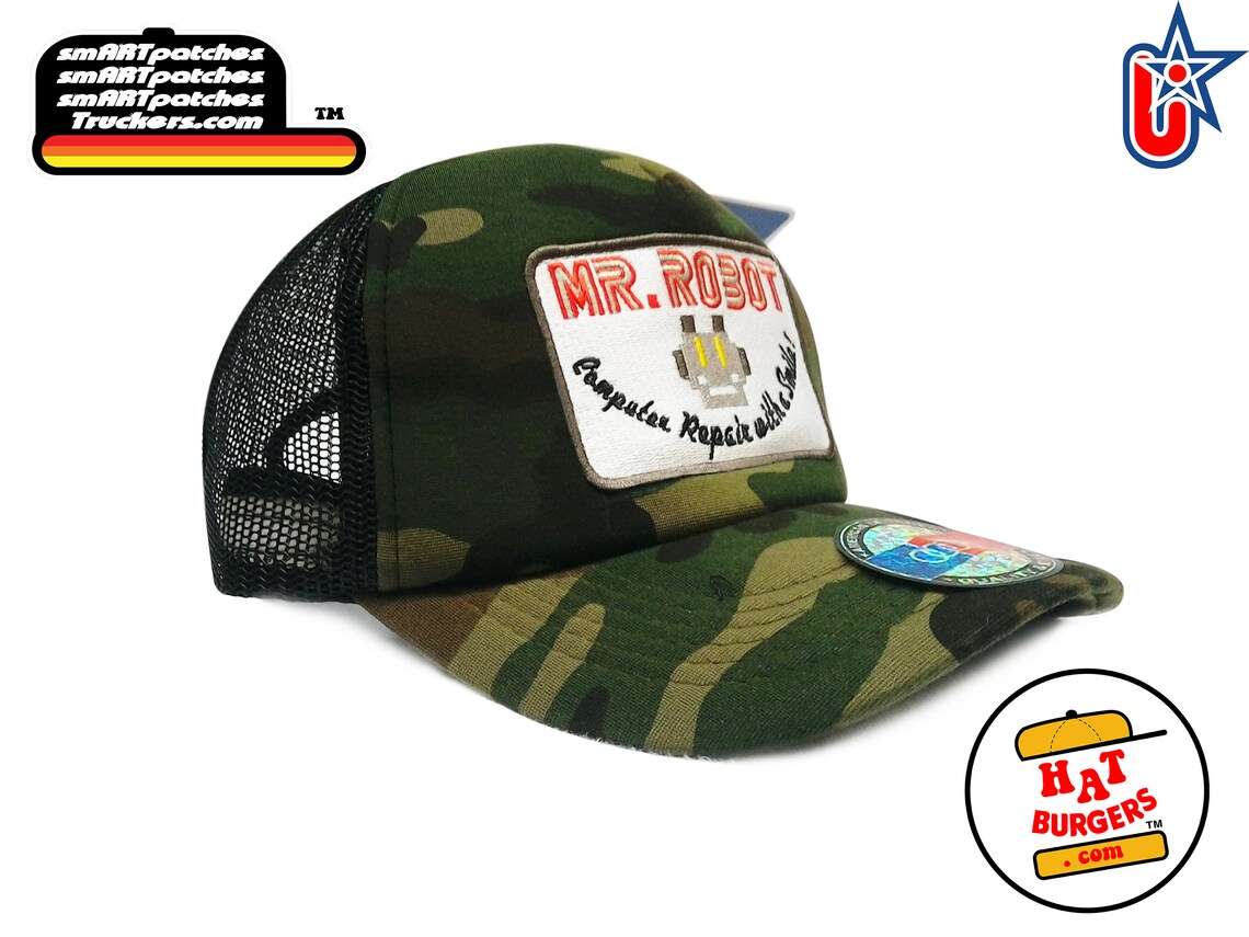 Smartpatches Truckers Mr. Robot Patch Trucker Hat Cap Camo - Etsy
