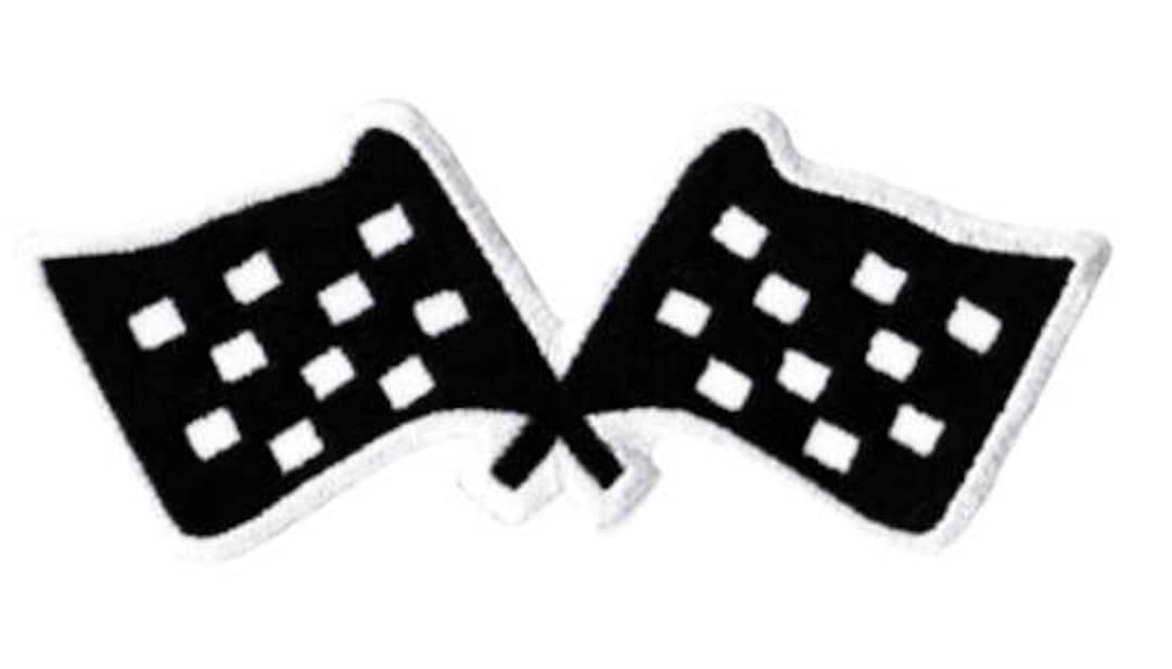 Awesome Vintage Style Checkered Flag Patch Badge Skater Punk Racing ...