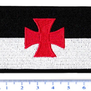 Cool Knights Templar Tactical Flag Embroidered Morale Patch Badge 7cm ...