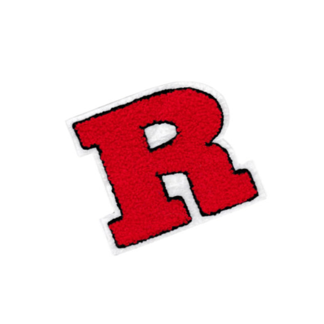 XL Extra Large Chenille Red Letter r Patch 13cm Ruby Rob Robert Ricky ...