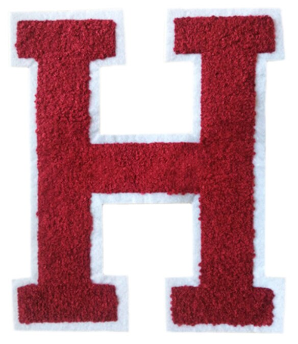 XXL Extra Large Chenille Dark Red Letter H Patch | Etsy