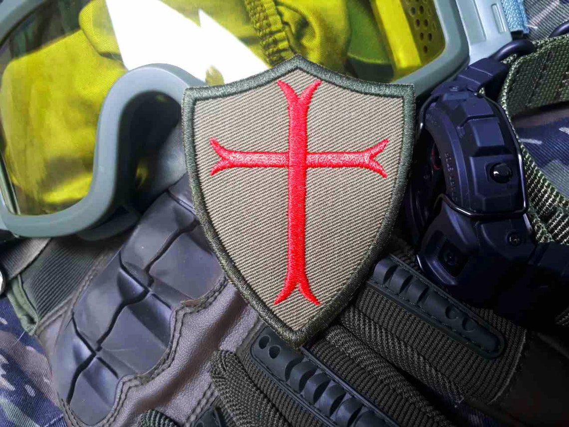 Cool Camo Military Knights Templar 7.5cm Embroidered Tactical Shirt ...