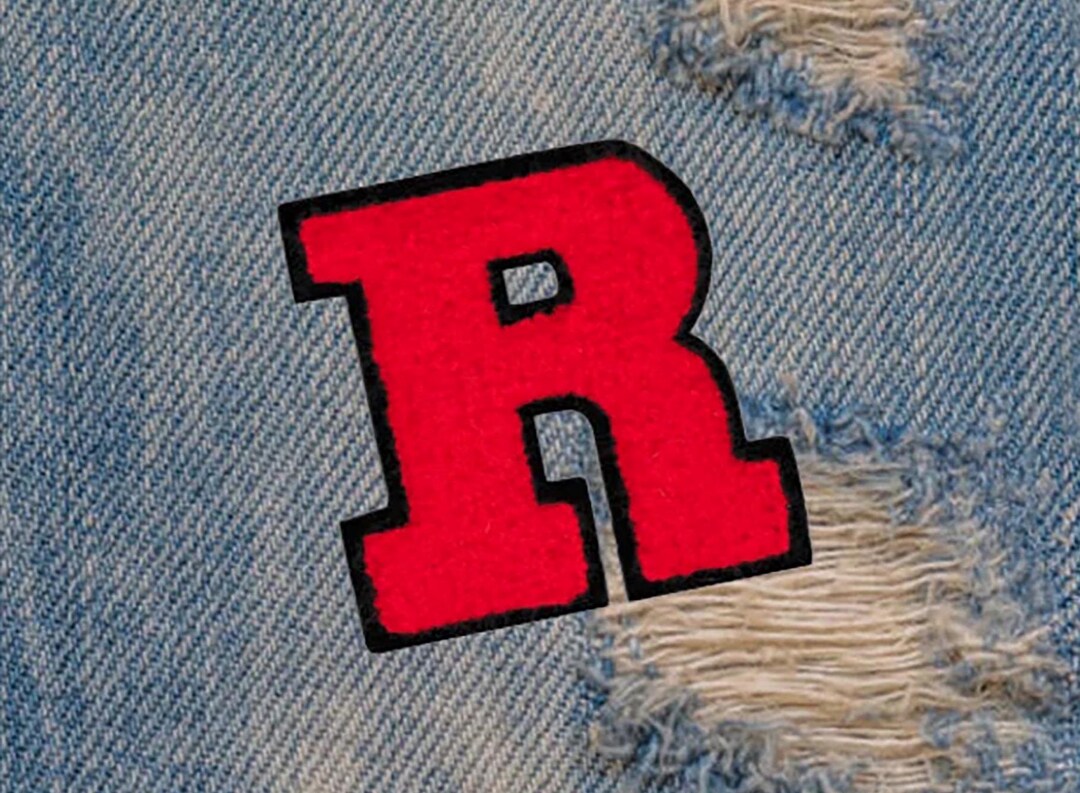 XL Extra Large Chenille Red Letter "r" Patch 9.5cm / 3.7 Inch Ruby Rob ...