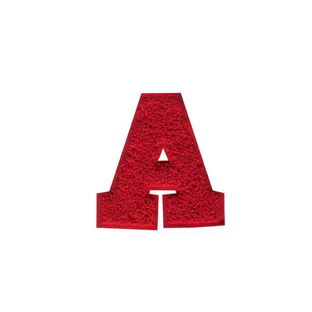 Large Chenille Red Letter "a" Patch 10cm Aaron Andy Alice Amber Allison ...