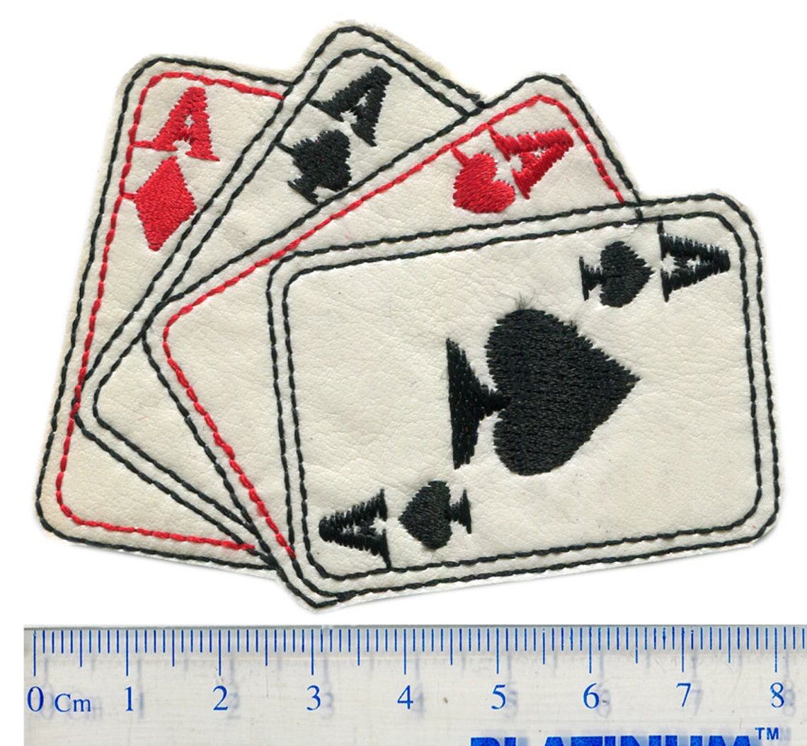Vintage Style 4 Aces Ace Poker Gift Playing Card Patch for Trucker Hat ...
