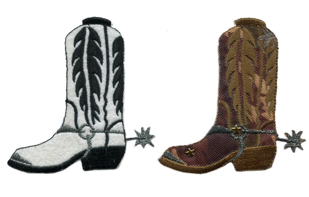 Cool Cowboy Boot Patch Camo Boot or White Boot 9.5cm - Etsy