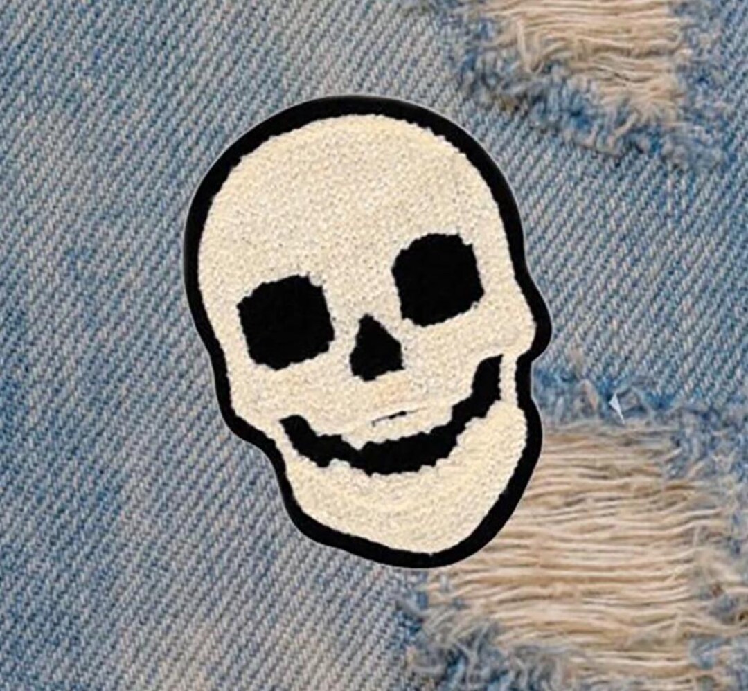 Extra Large Tan Chenille Skull Patch 12cm 4.7 Inch Applique - Etsy