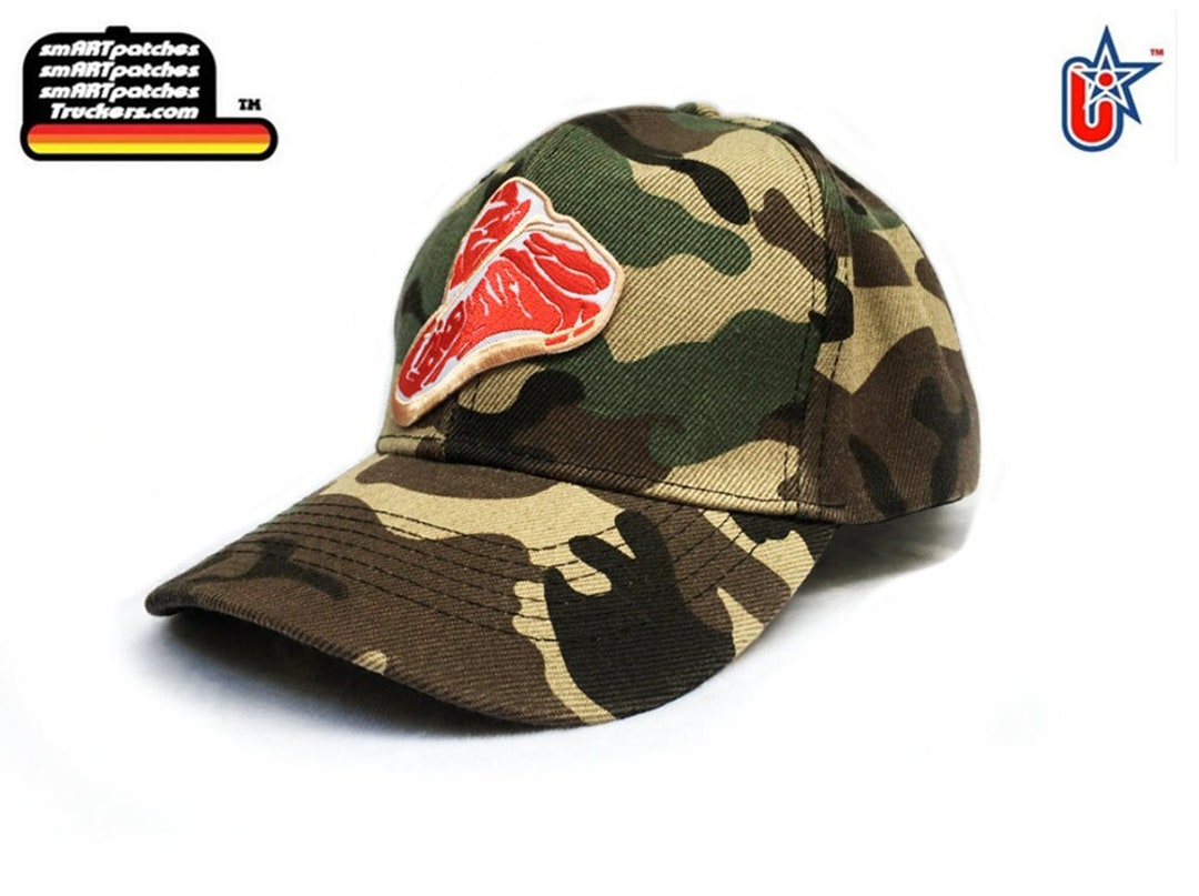Smartpatches Truckers Meat Beef Steak Patch on Woodland Camo Tactical ...