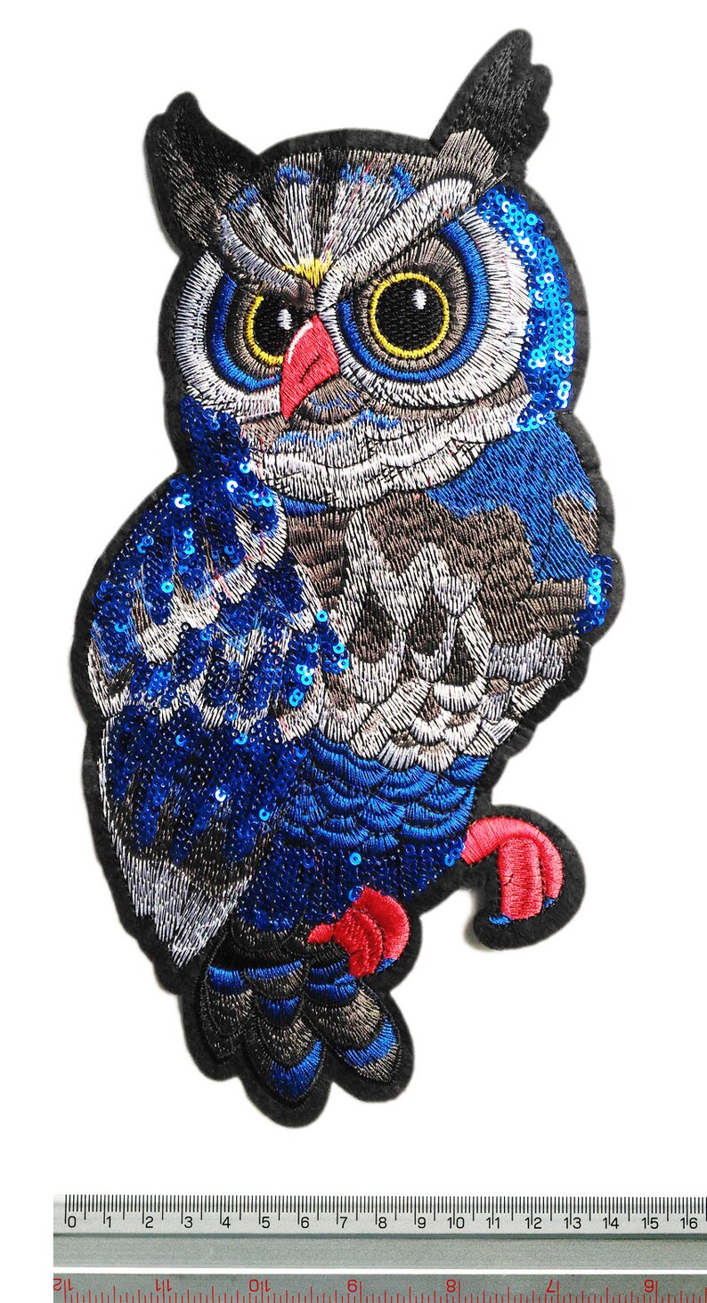 XXL Extra Large 30cm - 12 Inch Owl Patch With Sequins - Etsy