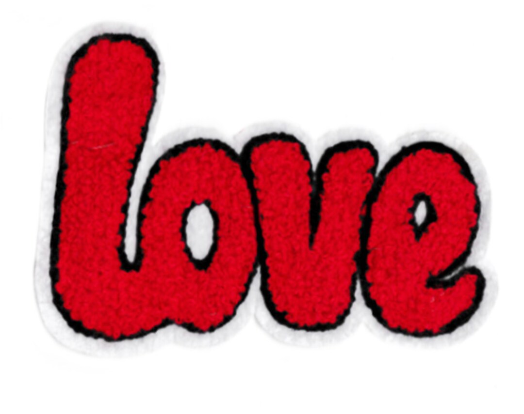 Large Cute Red Chenille Love Patch 12cm Mike Mary Matt Michelle Mark ...