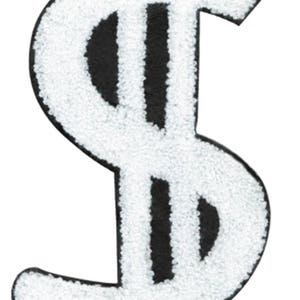 XXL Extra Large Cool Chenille Dollar Sign Money Symbol Patch 27cm ...