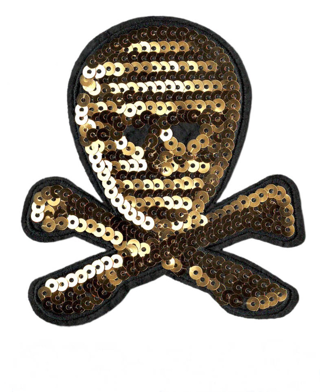 Large Gold Sequins Skull Patch 10.5cm - Etsy