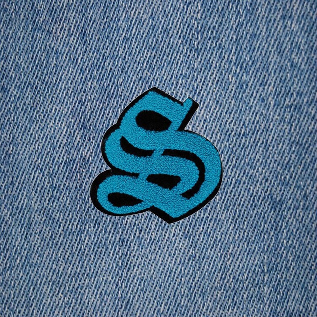 Large Chenille Blue Letter "s" Patch 15cm Scott Sam Sara Sarah Steve ...