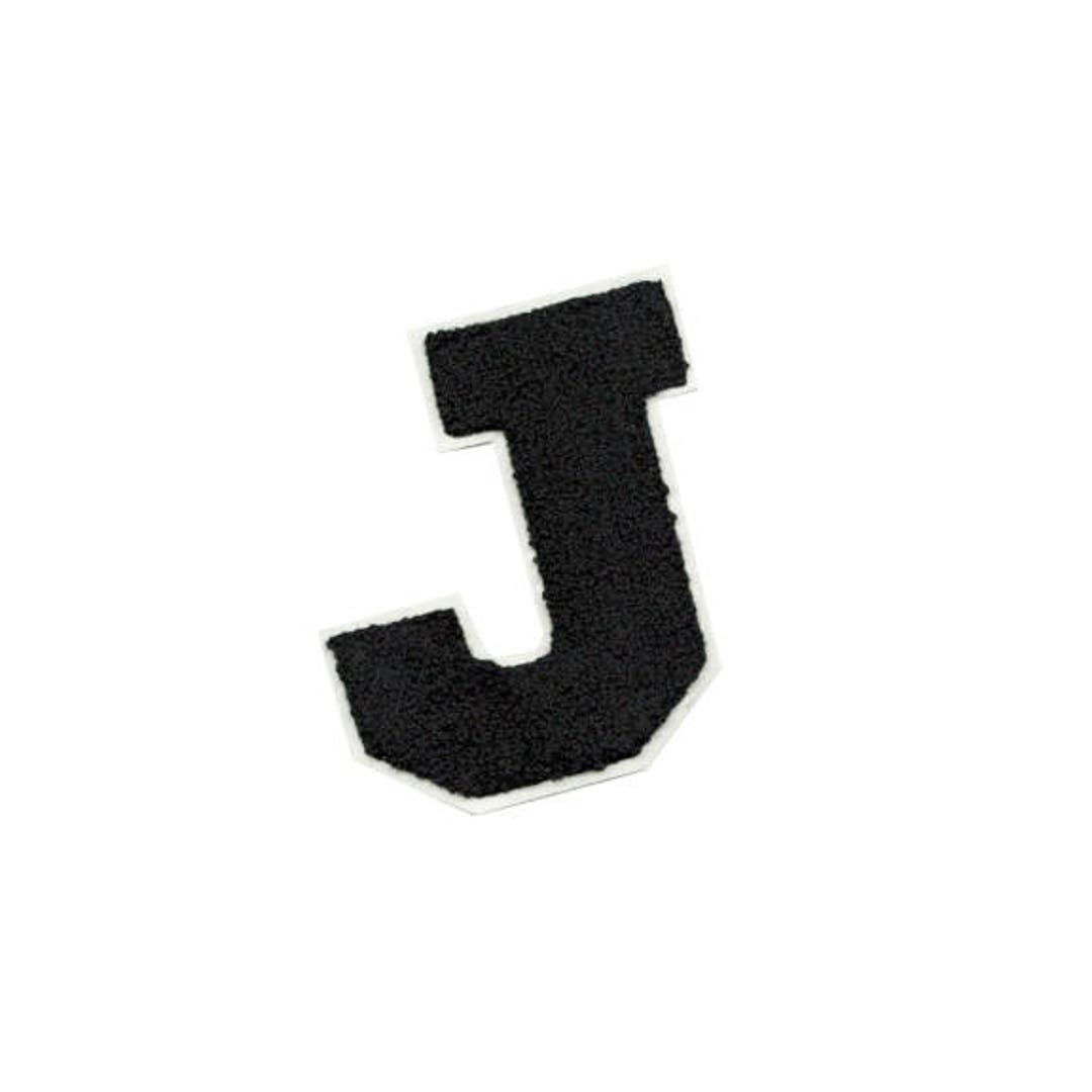 Large Chenille Black Letter "j Patch 15cm Jack Jenny John Julie ...