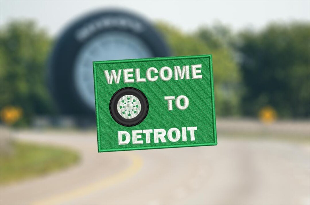 Welcome to Detroit Michigan State Road Sign City Country Patch for ...