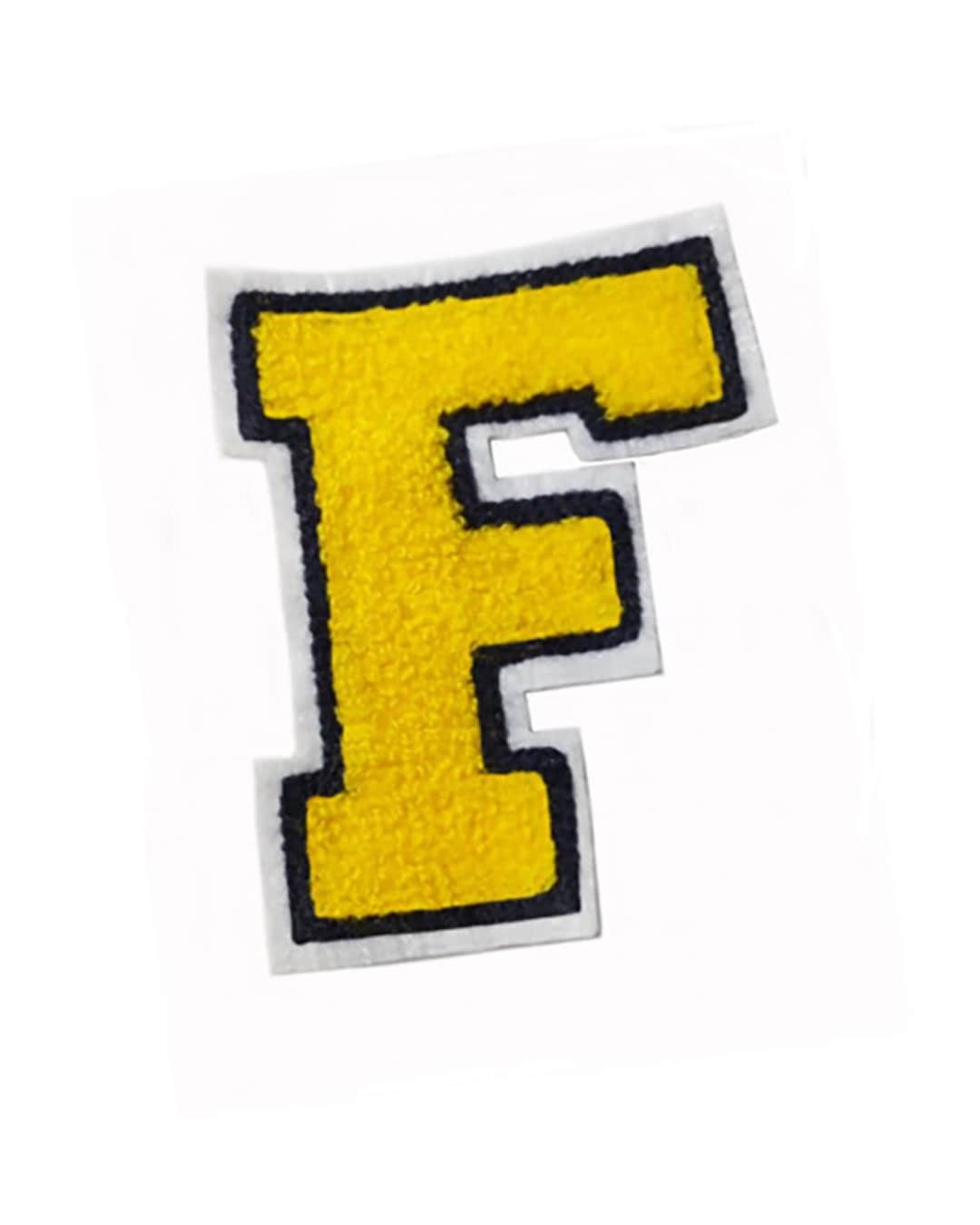 Large Chenille Black and Yellow Letter "f" Patch 10cm / 4 Inch Frank ...