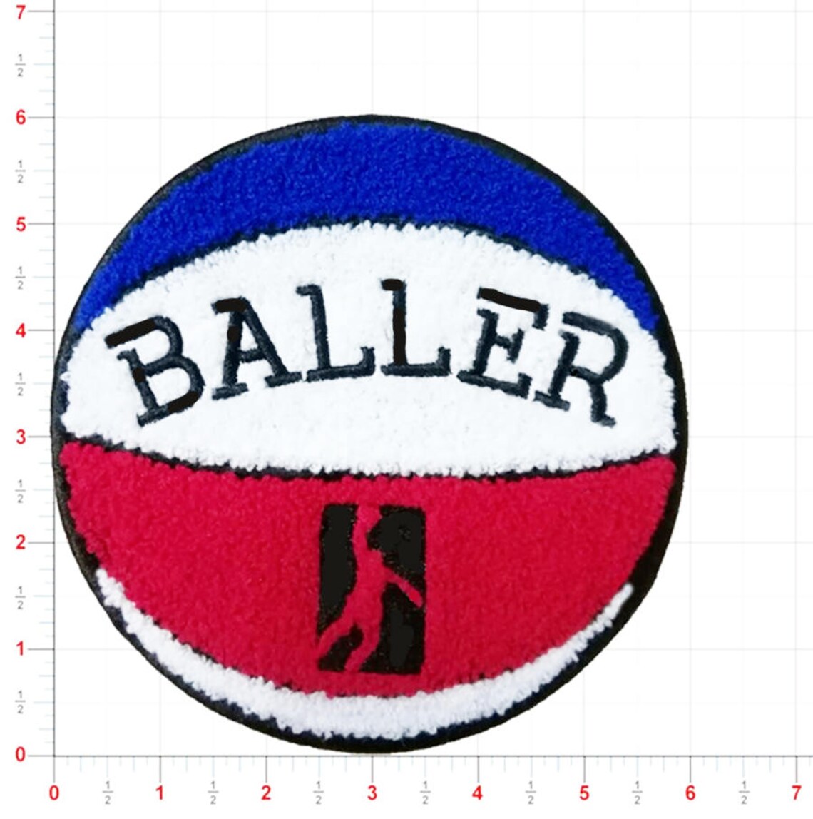 XL Extra Large Vintage Style Chenille Basketball Baller Patch - Etsy