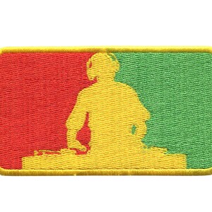 Major League DJ Patch Badge Hip Hop RAP Turntable Cap Hat Rasta Iron on ...