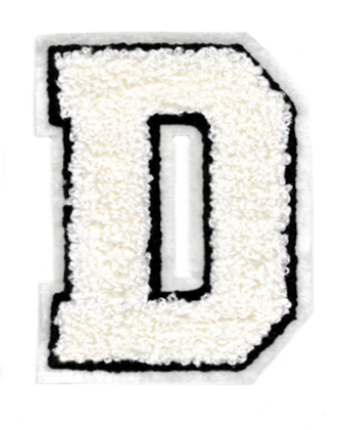 Large 10cm Cream Chenille Letter D Patch Badge Don Dan David Darryl ...