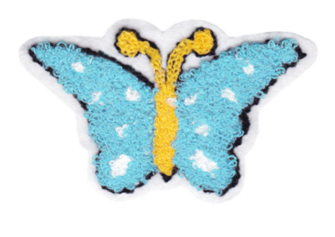 Beautiful Chenille Blue Butterfly Patch Badge 10cm - Etsy