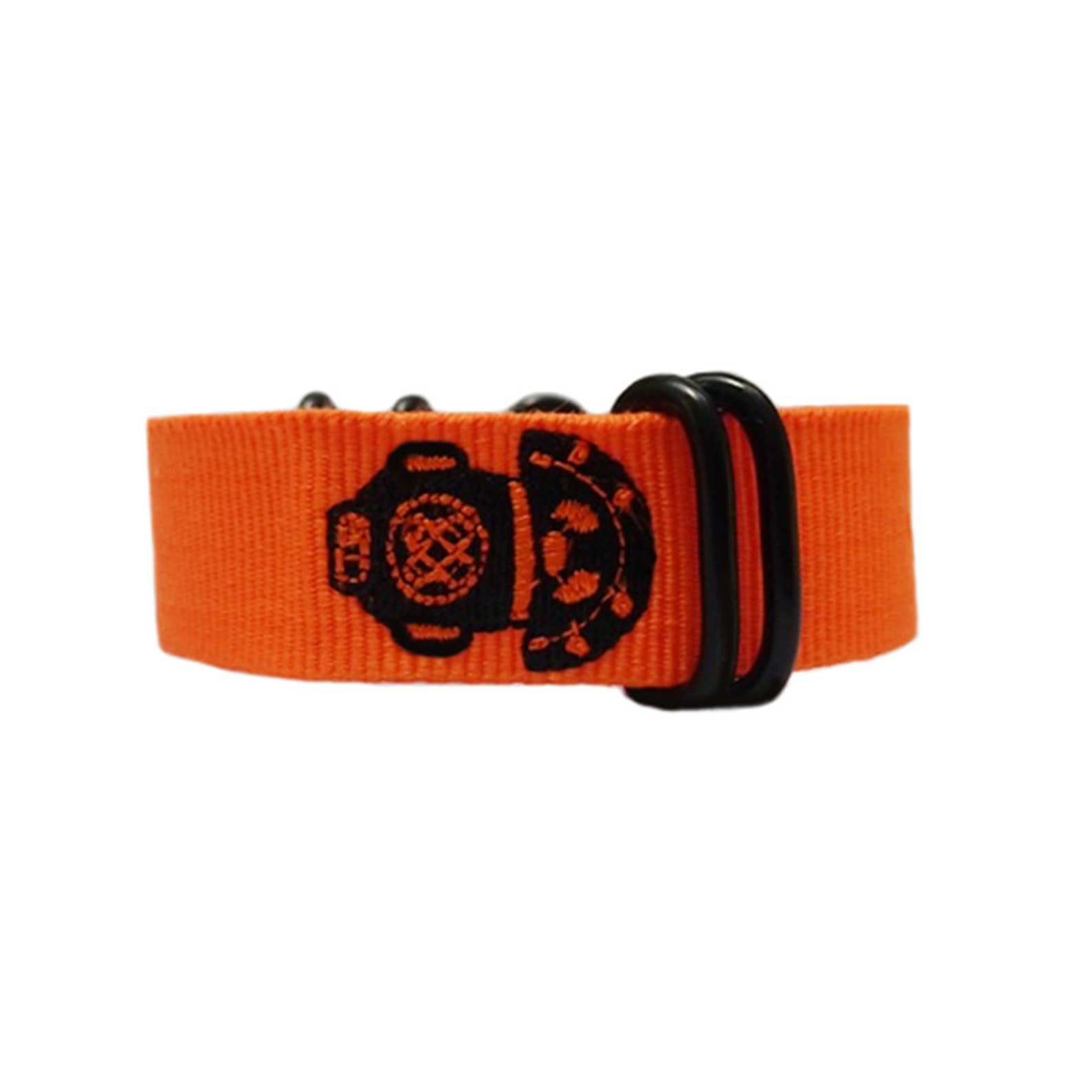 Custom Embroidered 22mm Nylon Military Watch Strap SCUBA Diver Helmet ...