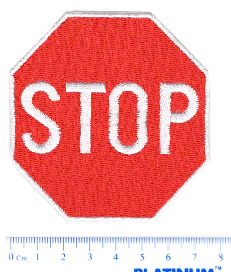 Cool STOP Sign Embroidered Patch 8cm Applique - Etsy UK