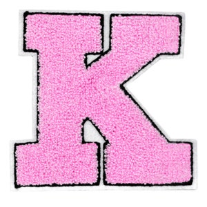 XL Extra Large Vintage Chenille Pink Letter "k Patch 16cm Katie Kelly ...