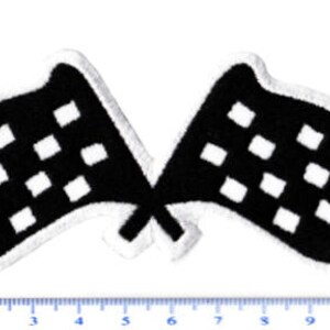 Awesome Vintage Style Checkered Flag Patch Badge Skater Punk Racing ...