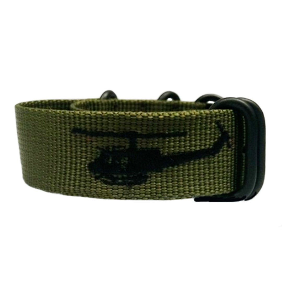 Custom Embroidered 24mm Nylon Military Helicopter Watch Strap (strap ...