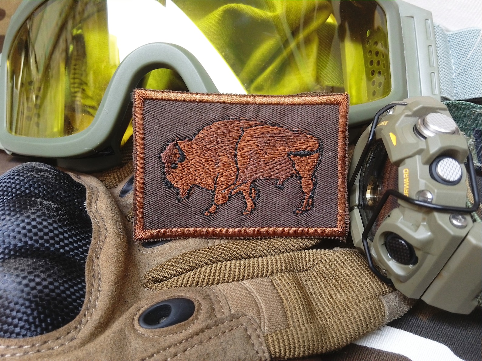 Popular Desert Camo Tactical Military Embroidered Bison - Etsy