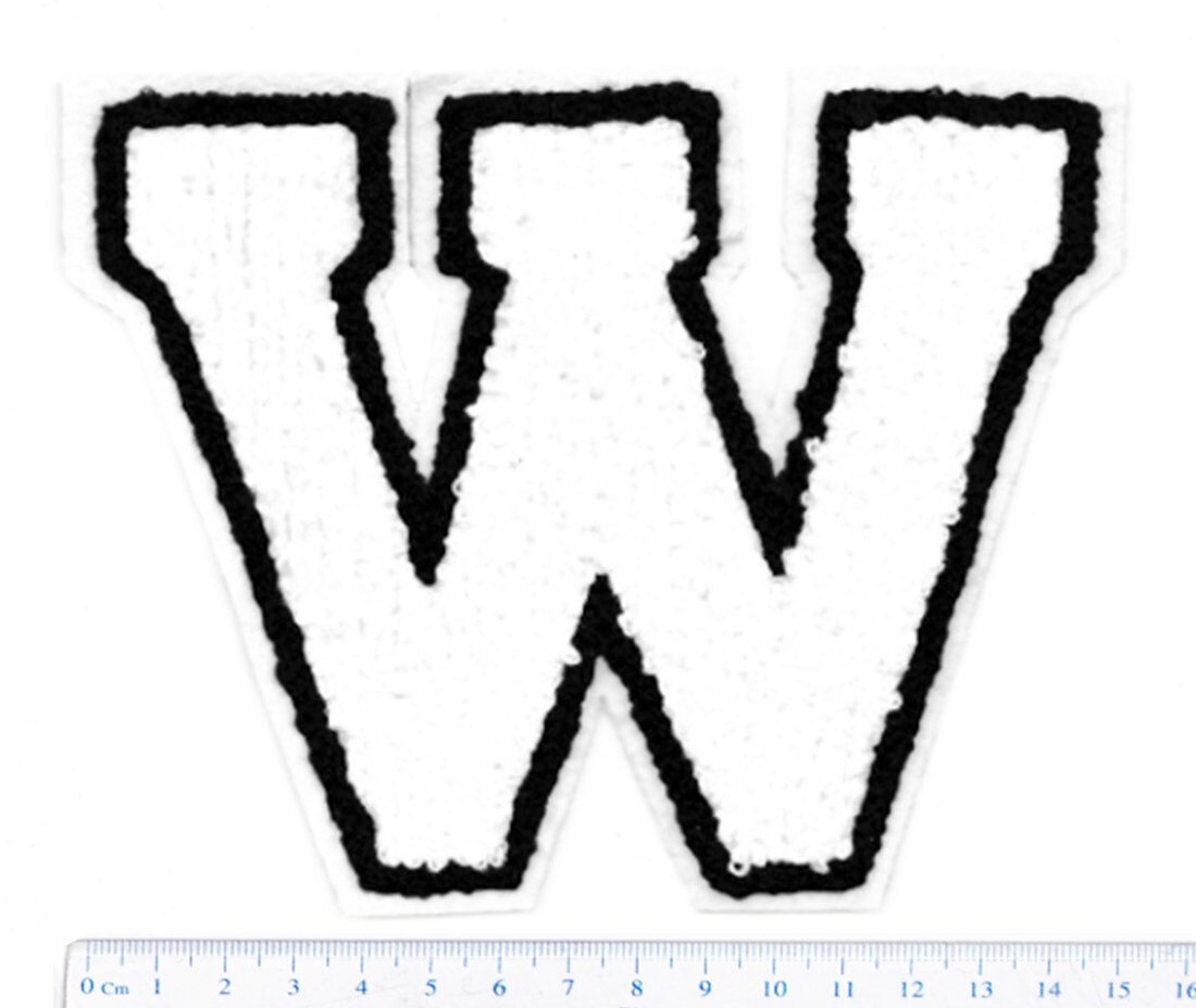 XL Extra Large Chenille Letter "w" Patch 15cm / 6 Inch Will Walt ...