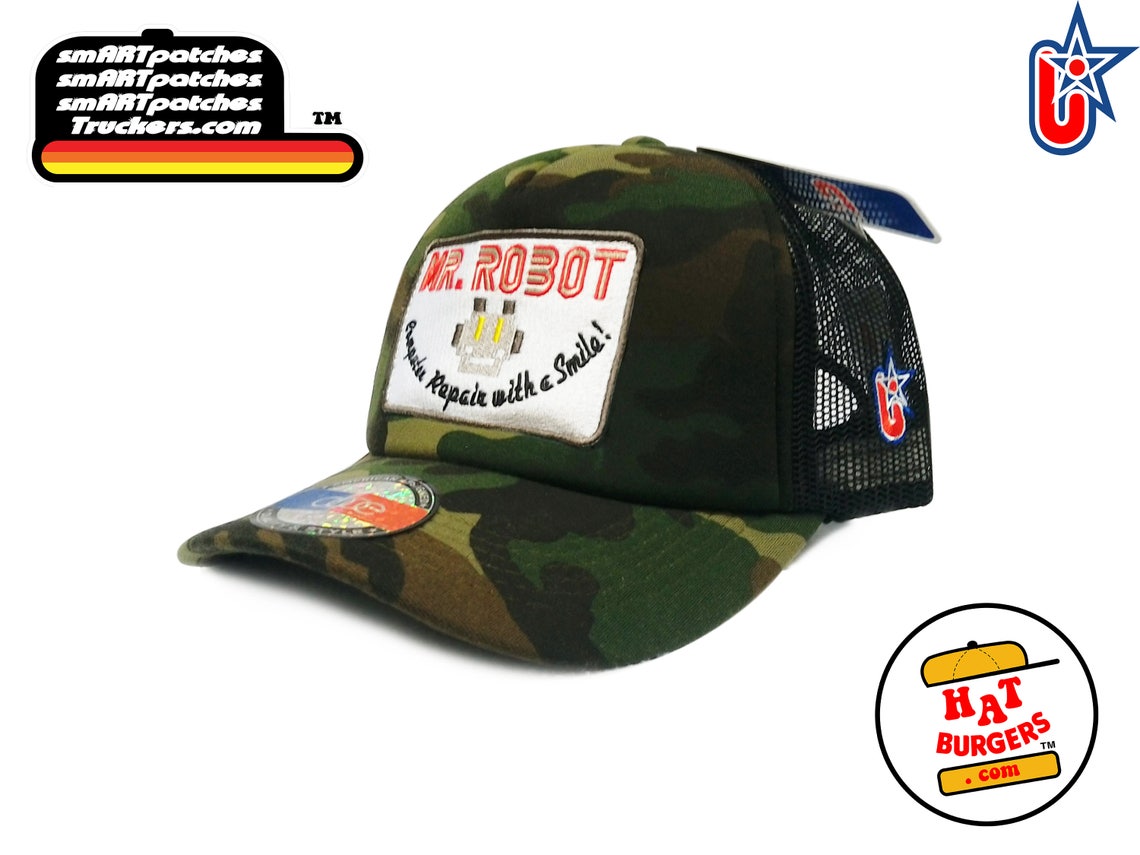 Smartpatches Truckers Mr. Robot Patch Trucker Hat Cap Camo - Etsy