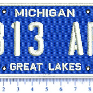 Detroit Michigan 313 AF License Plate Patch Hip Hop Rap 10cm - 4 Inches ...