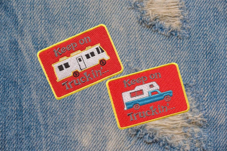 Awesome Vintage Style 70's Patch "keep on Truckin" Camper Pickup Truck ...