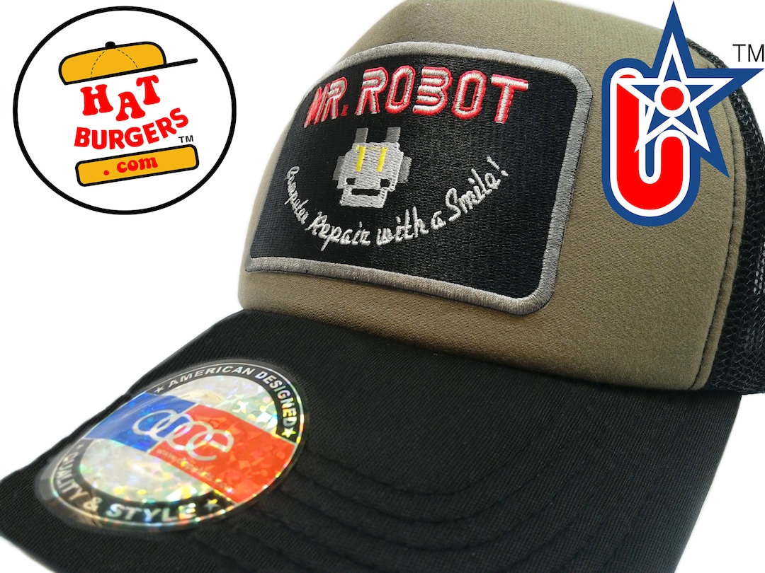 Smartpatches Truckers Black Mr. Robot Trucker Cap Hat Curved Bill Patch ...