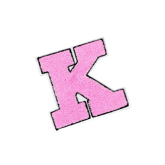 XL Extra Large Vintage Chenille Pink Letter "k Patch 16cm Katie Kelly ...