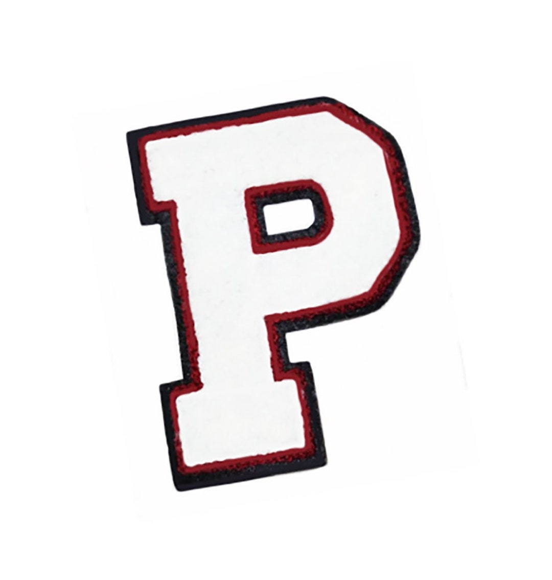 Large 11cm / 4.3 Inch White Chenille P Patch Badge Peter Paul Pat Penny ...