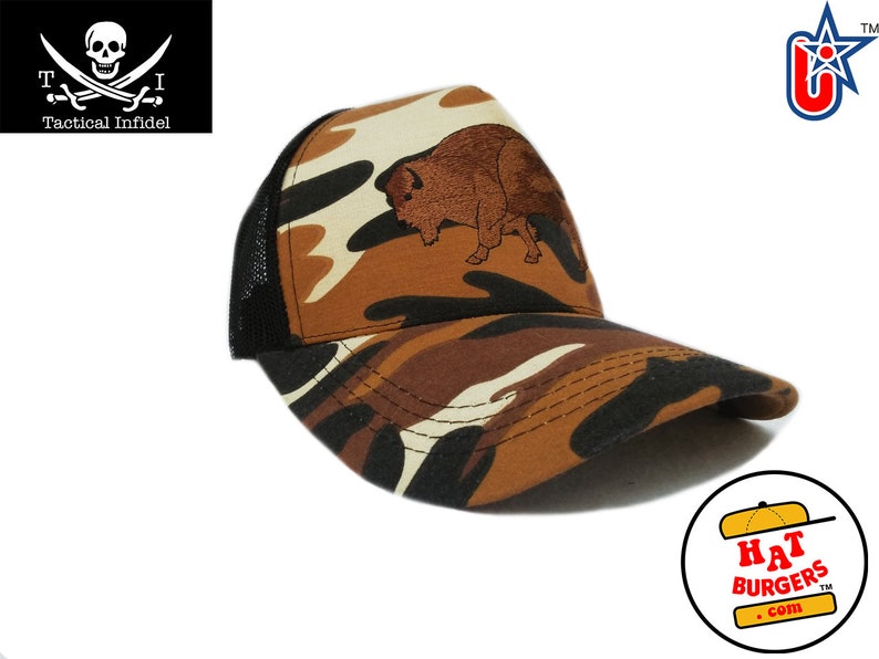 Tactical Infidel American Bison Brown Desert Camo Trucker Hat | Etsy