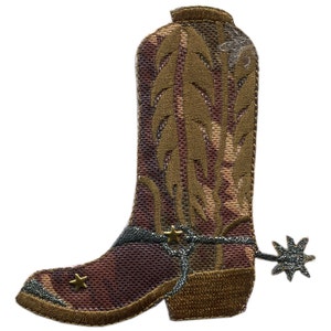 Cool Cowboy Boot Patch Camo Boot or White Boot 9.5cm - Etsy
