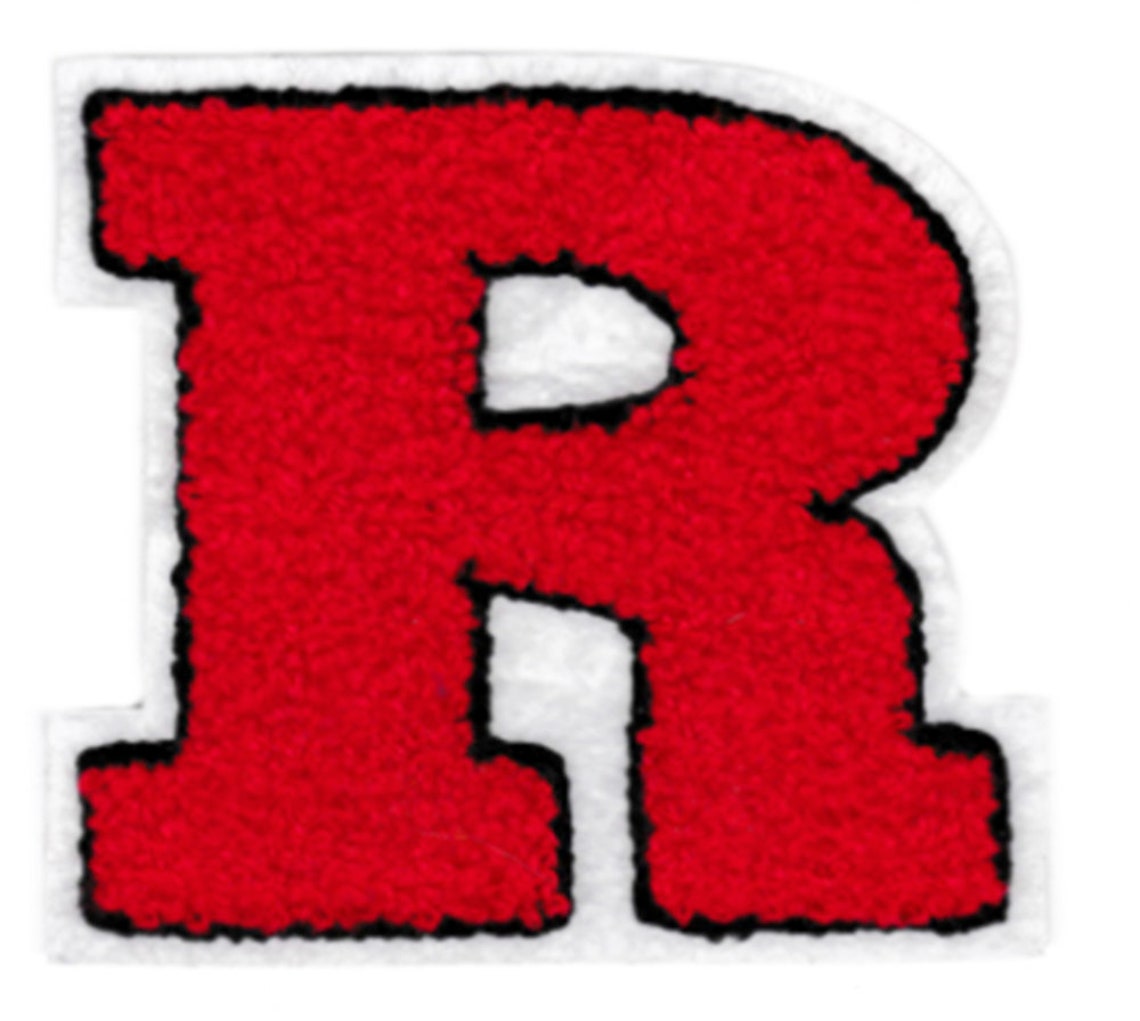 XL Extra Large Chenille Red Letter "r" Patch 13cm / 3.7 Inch Ruby Rob ...