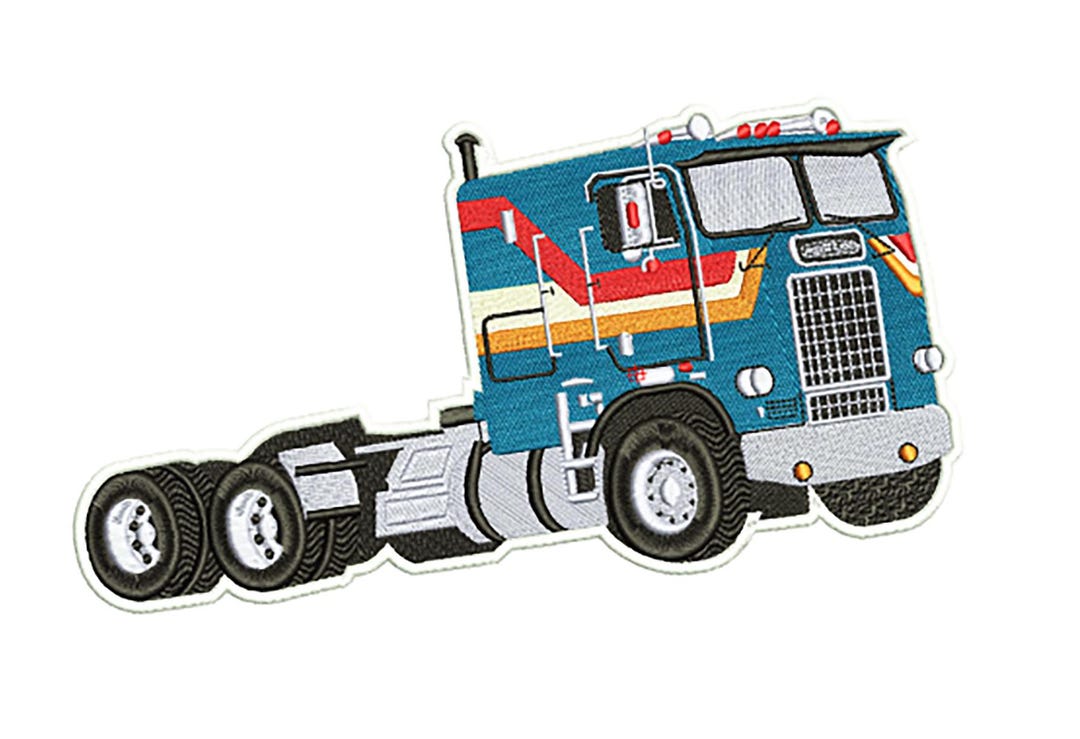 Extra Large 10 Inch or 5 Inch Vintage Style 70's Patch Cab Over Big Rig ...