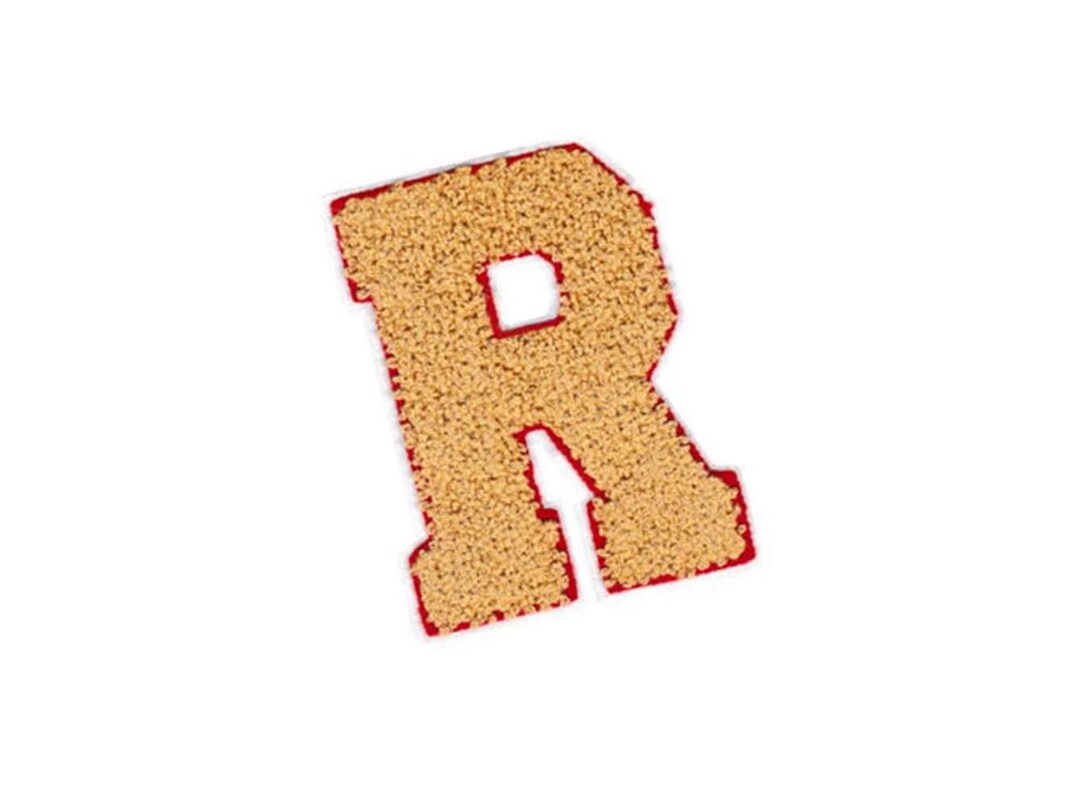 XL Extra Large Chenille Tan Letter "r" Patch 13cm / 5.1 Inch Ruby Rob ...